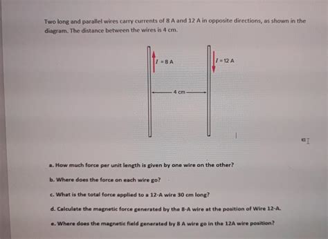 Solved Two Long And Parallel Wires Carry Curren
