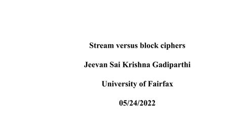 stream versus block ciphers stream versus block ciphers pptx