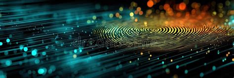 digital fingerprint scan displayed on an abstract technology screen
