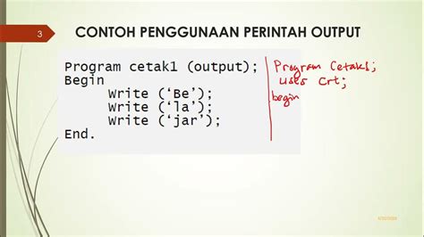 kuliah pemrograman perintah input output youtube
