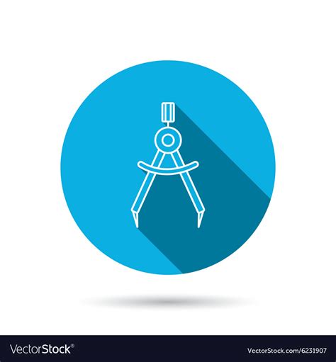 Compasses Icon Measurement Dividers Sign Vector Image