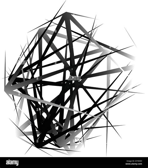 edgy pointed random overlapping shapes abstract art stock vector