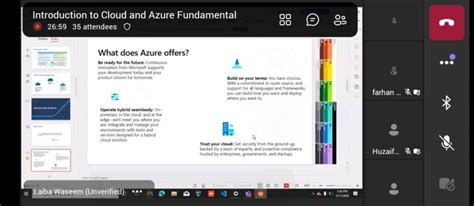Attended A Session On Azure Fundamentals By Laiba Waseem An Alpha Mlsa Farwa Hussain Posted