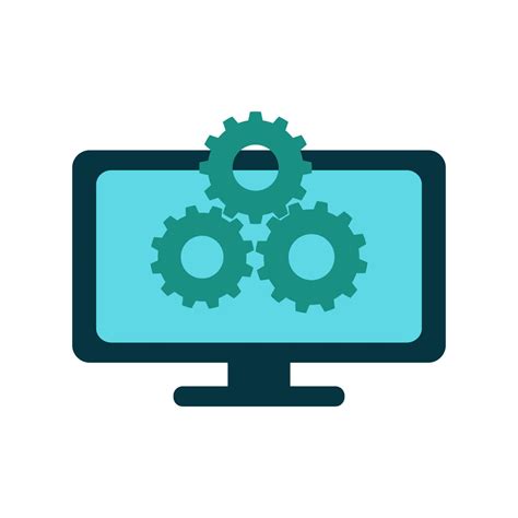 Technical Support Icon Computer Service Gears On Screen Laptop 24082391 Vector Art At Vecteezy