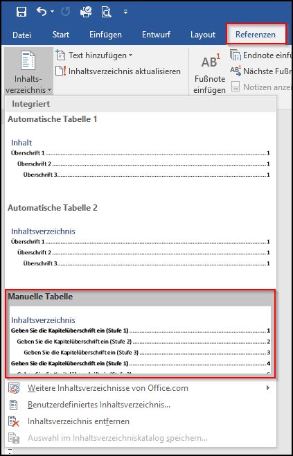 Word Inhaltsverzeichnis Erstellen Formatieren Und Aktualisieren Office Lernen