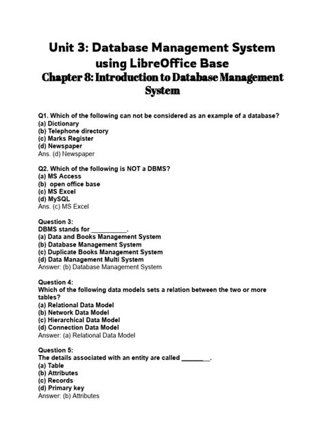 unit 3 dbms libreoffice base ncert pdf databases table database