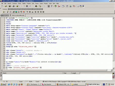 Html Css Php Editor Návody