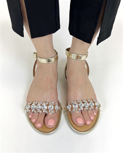 Glare 02 Flat Sandal Gold Glitter Fashion