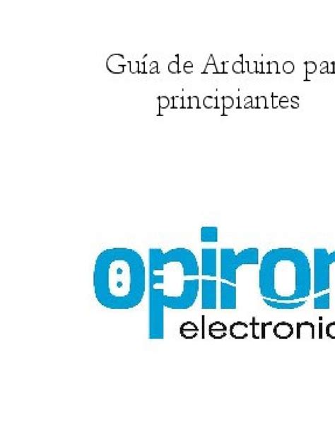 Guia De Arduino Para Principiantes Proyectos Y Tutoriales Pdf