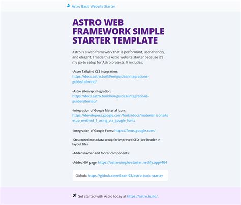 Astro Simple Boilerplate Tailwind Sitemap Google Font Icons Metadata Astro