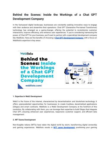 Behind The Scenes Inside The Workings Of A Chat GPT Development Company