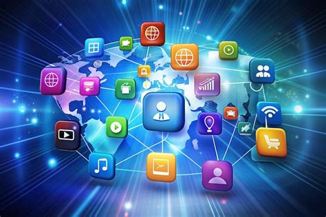 Premium Photo Modern Technology Applications Social Network Integration