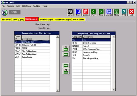 Role Based Security SBS Financials Application