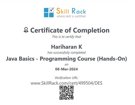Hariharan K On Linkedin Just Wrapped Up An Engaging Java Hands On Tutorial Course On Skill Rack