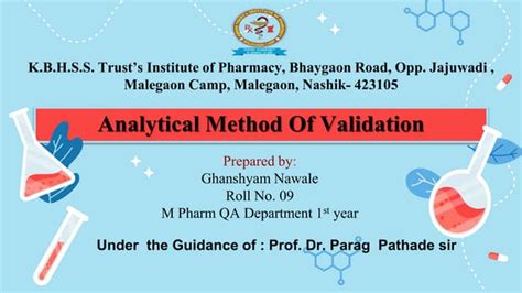 Analytical Methods Validation Pv M Pharmacy Qa Pptx Pharmaceutical
