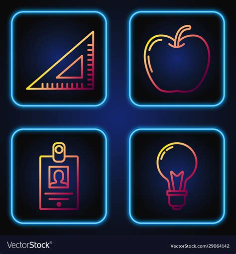 Set Line Light Bulb With Concept Idea Royalty Free Vector