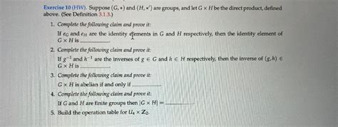 Solved Exercise 10 HW Suppose G And H Are Chegg Com