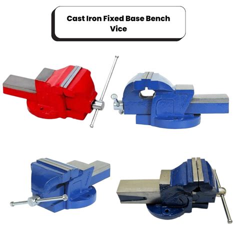 Cast Iron Fixed Base Bench Vice For Secure Workshop Grip