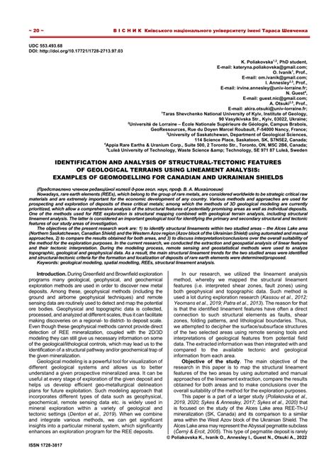 PDF Identification And Analysis Of Structural Tectonic Features Of Geological Terrains Using