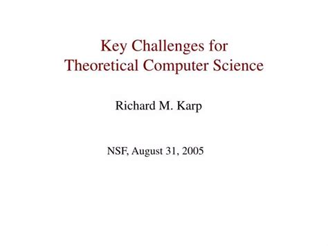 PPT Key Challenges For Theoretical Computer Science PowerPoint Presentation ID