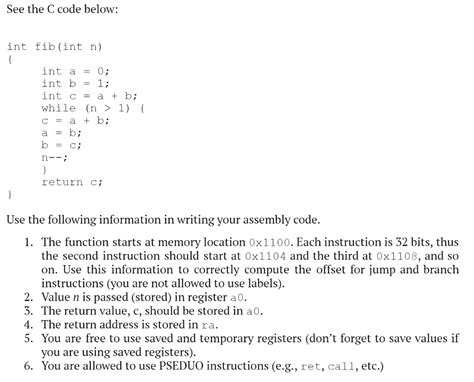 Write The Risc V Rv32i Assembly For The
