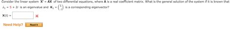 solved consider the linear system x ax of two