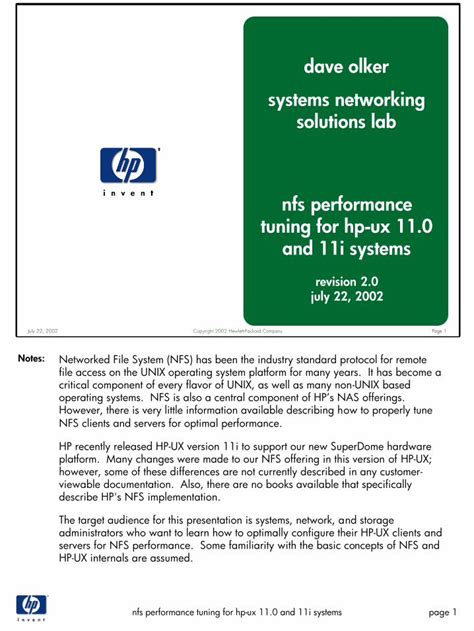 pdf nfs performance tuning in hp ux 11 0 and 11i systemsh20331