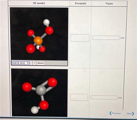 3d Model Formula Name Ion Ball And Stick V Labels Ion
