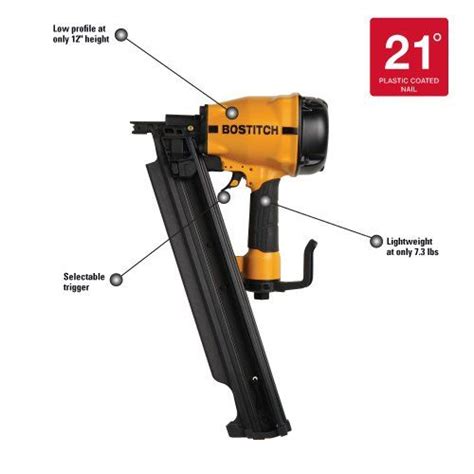 Bostitch Lpf21pl 21 Degree 3 14 Inch Low Profile Framing Nailer