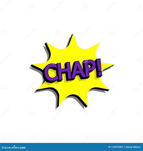 Comic Speech Bubble With Expression Text Chap. Vector Bright Dynamic Cartoon Illustration In ...
