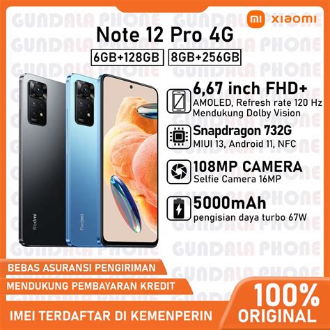 Jual Xiaomi Redmi Note 12 Pro 4G 8 256GB Garansi Resmi Shopee Indonesia