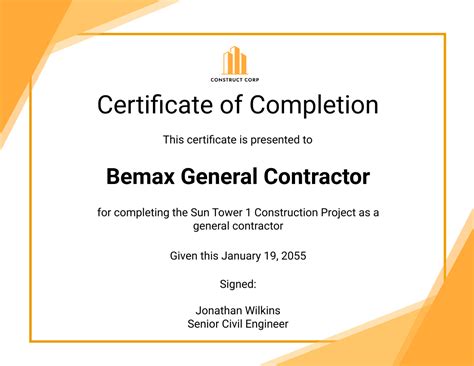 Free Dealership Completion Certificate Template To Edit Online