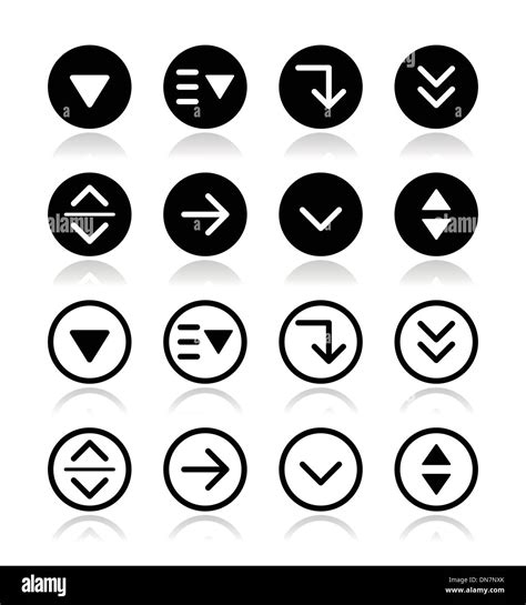 Drop Down Menu Round Icons Set Stock Vector Image And Art Alamy