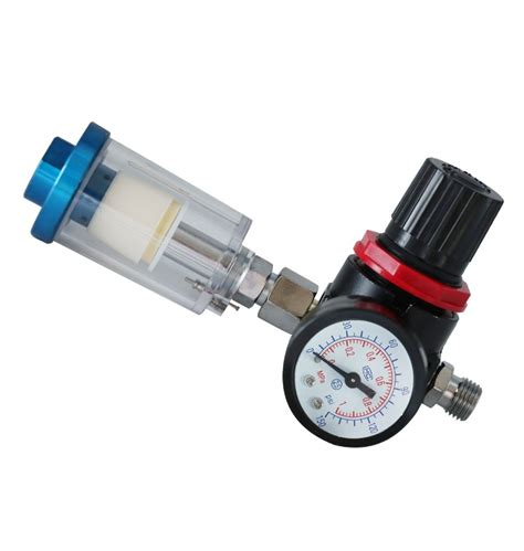 미니에어건 캠핑에어건 Hvlp 스프레이 공기 조절기 압력 게이지 14 인치 미니 인라인 필터 분리기 조정 티몬