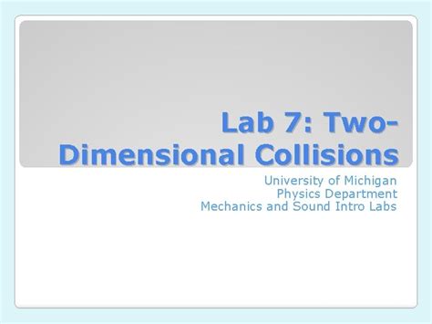Lab 7 Two Dimensional Collisions University Of Michigan
