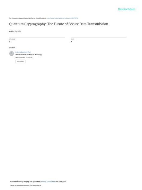 quantumcryptography pdf cryptography quantum computing