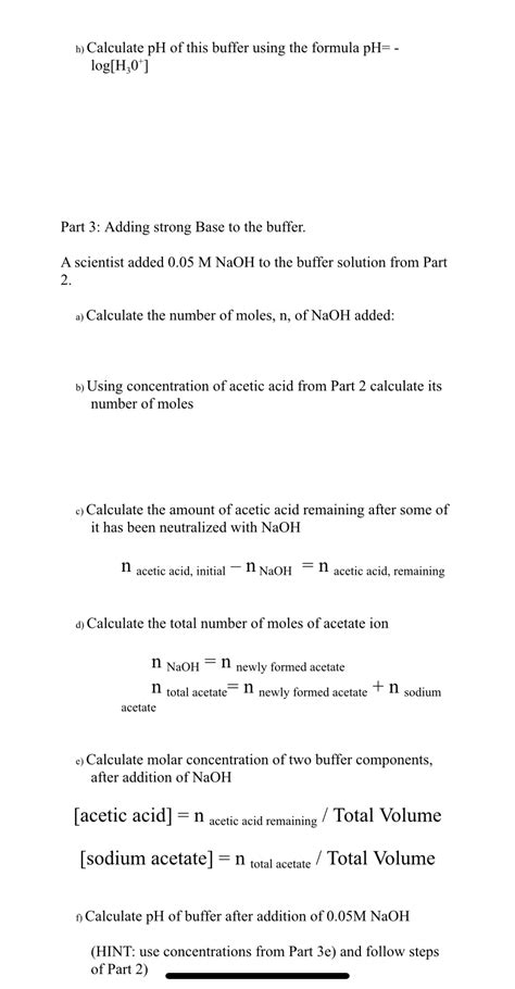 Solved Part Making Buffer Solution A Scientist Is Going Chegg