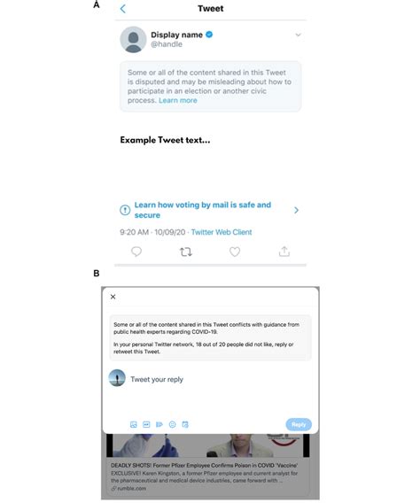 Examples Of A Twitters Default Misinformation Label In 2020 And B