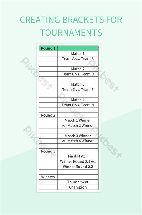 Creating Brackets For Tournaments Excel Template Free Download Pikbest