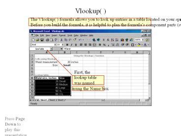 Vlookup Presentation Free To View