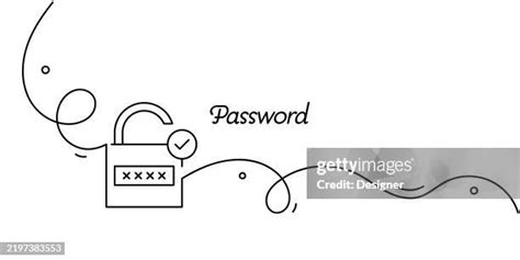 One Continuous Line Drawing Of Password Icon Single Line Vector