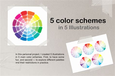 5 Color Schemes In 5 Illustrations On Behance