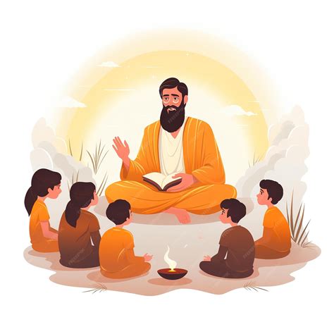 Premium Ai Image Illustration Guru Purnima Celebrated By Hindus And