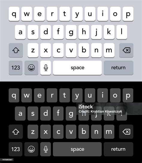 스마트 폰 키보드 휴대 전화 흰색과 검은 색 화면 키패드와 영어 Qwerty 알파벳 컴퓨터 키보드에 대한 스톡 벡터 아트 및