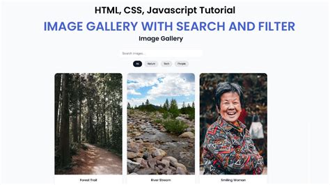 Create A Filterable Image Gallery With Search Html Css And Javascript Tutorial Youtube
