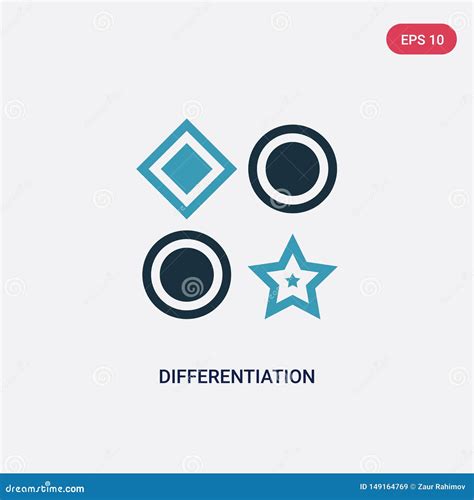 Two Color Differentiation Vector Icon From Seo And Web Concept Isolated Blue Differentiation