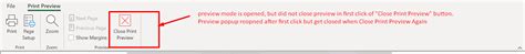 Vba Close Print Preview Button In Excel Does Not Close First Time