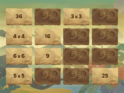 square numbers 1 through 12 matching pairs