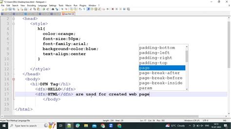 how to use dfn tag in html youtube