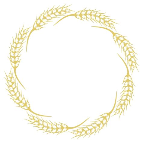 Premium Vector Round Frame Of Spikelets Vector Illustration